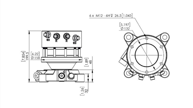 HYDRAULIC ROTATOR CR300 - 3000/1500 DOUBLE FLANGE ROSI TEH